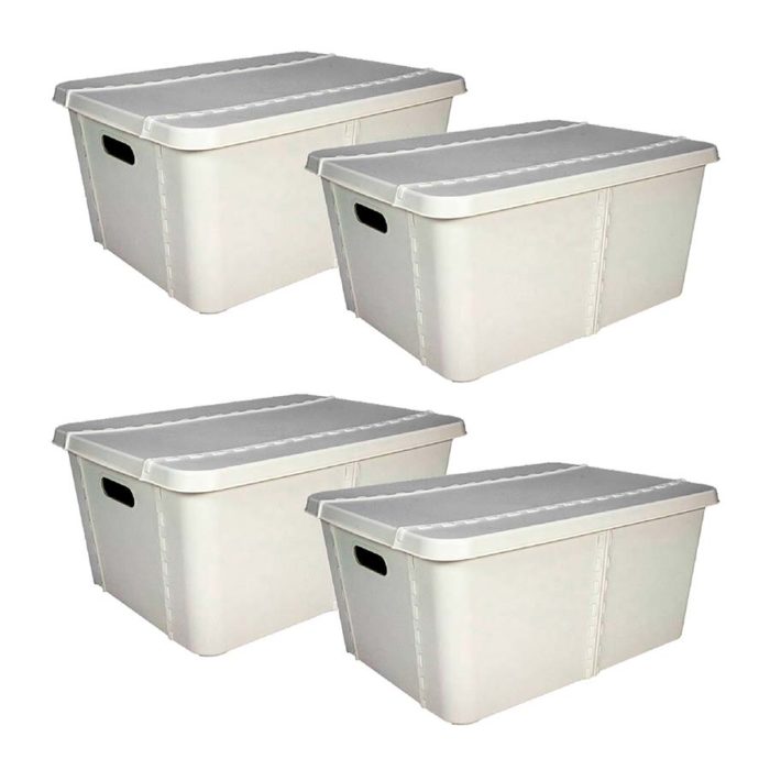 Pack 4 Storage Boxes with Plastic Lids | Sp-Berner